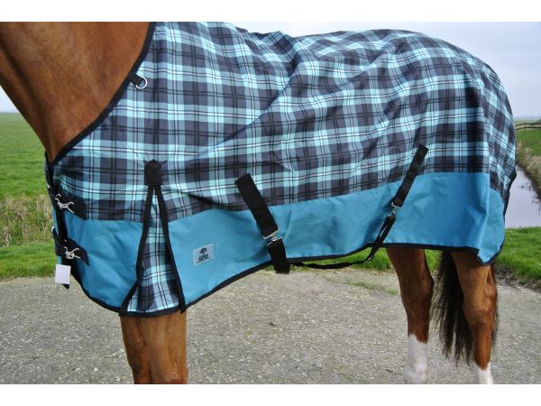 Regendeken luxe 0 gram Groene ruit | Goedkopepaardendekens.nl